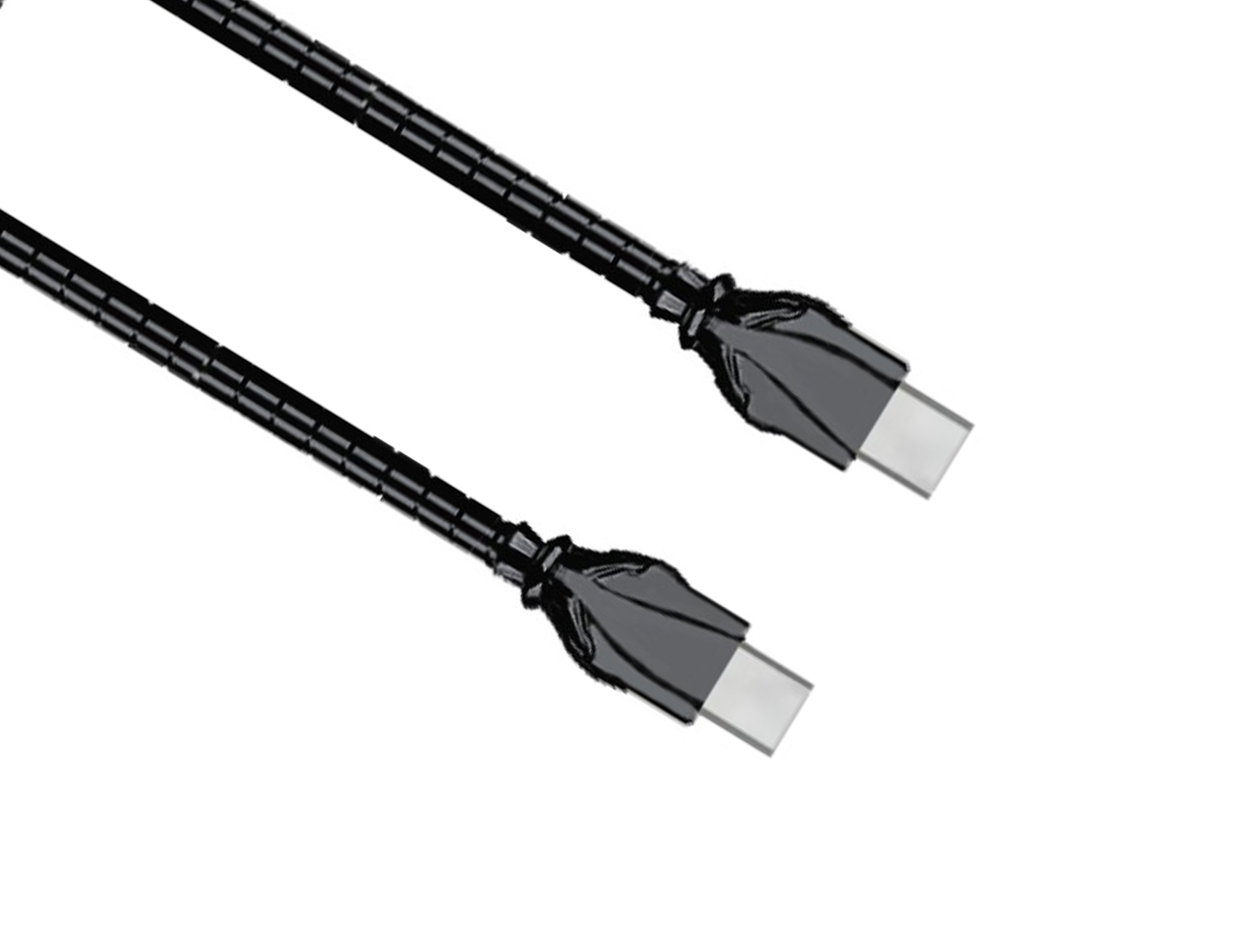 TYPE C - TYPE C Steel Armored Black Charging Cable-TTAF CONSUMER