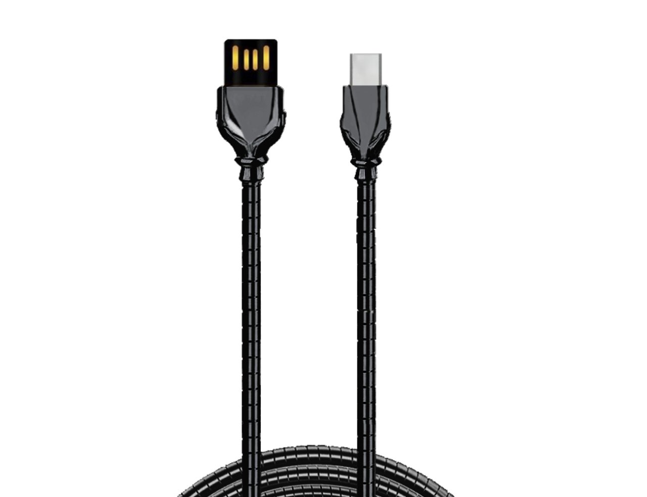 USB Type-C Steel Armored Cable Dark Gray-TTAF CONSUMER